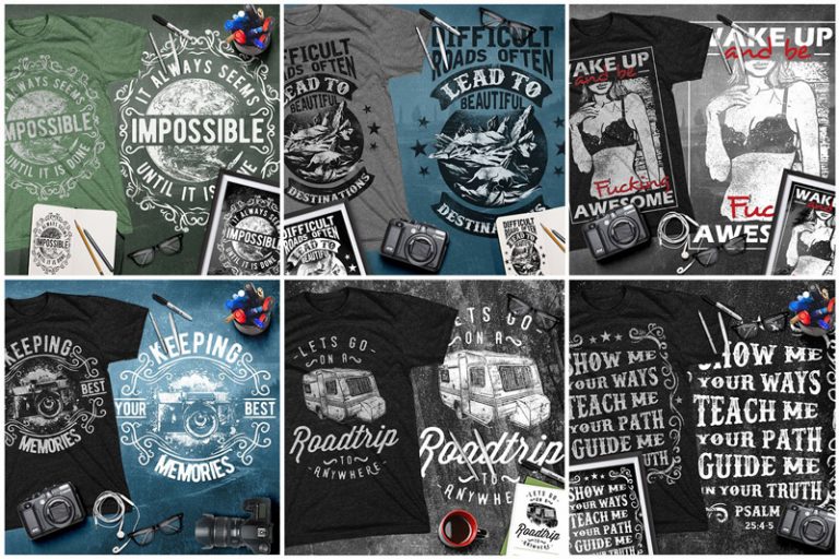 100 Premium T-Shirt Designs - Graphic Design Bundle Deals - Graphicloot
