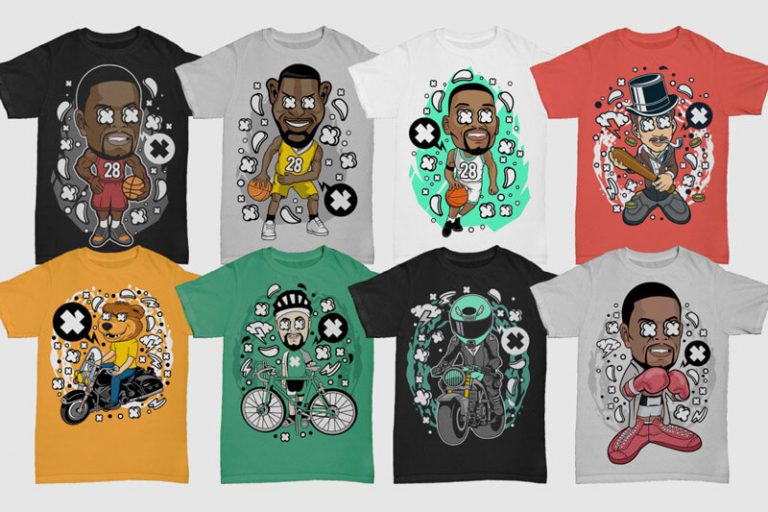 Cartoon Vector Part 7 T-shirt Designs - Graphic Design Bundle Deals ...