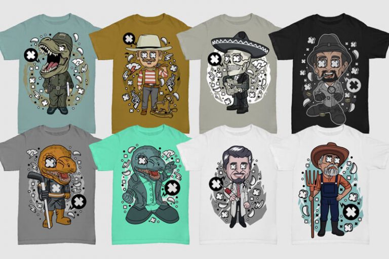 Cartoon Vector Part 7 T-shirt Designs - Graphic Design Bundle Deals ...