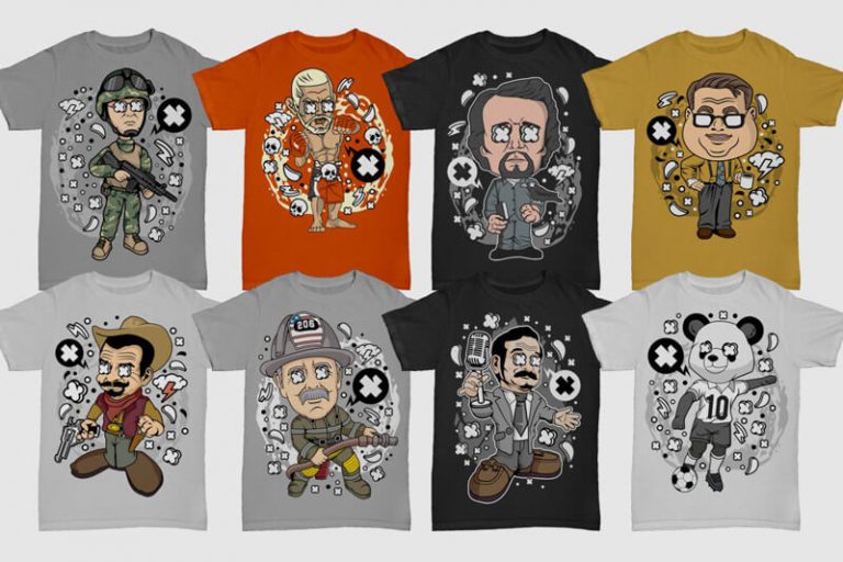 Cartoon Vector Part 7 T-shirt Designs - Graphic Design Bundle Deals ...
