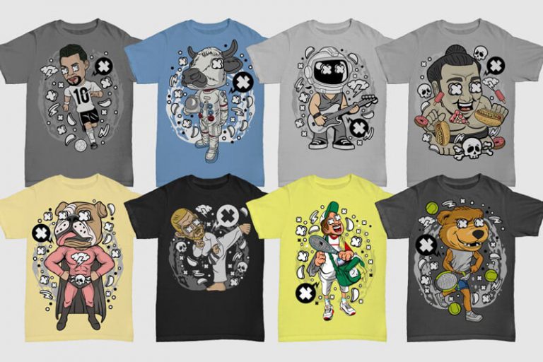 Cartoon Vector Part 7 T-shirt Designs - Graphic Design Bundle Deals ...